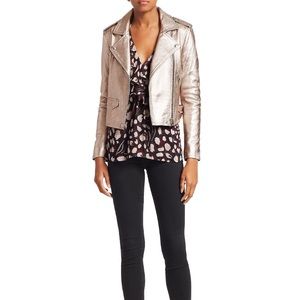 IRO | Jackets & Coats | Iro Cropped Metallic Leather Jacket | Poshmark